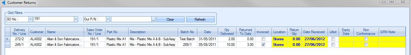 Inventory > Receipts