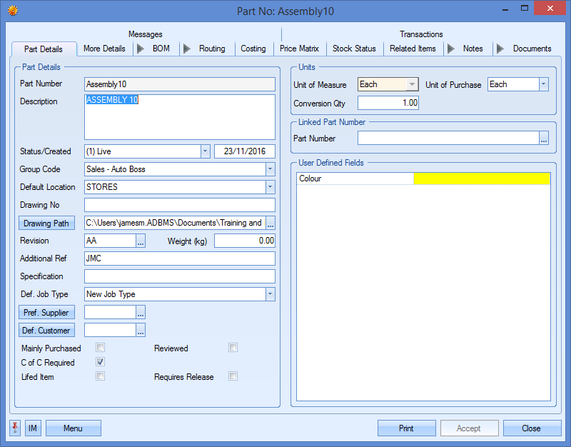 Customers > Deliveries